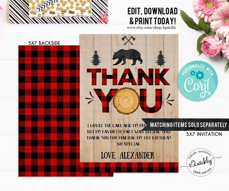 Editable Lumberjack Water Bottle Labels Buffalo Plaid Water | Etsy