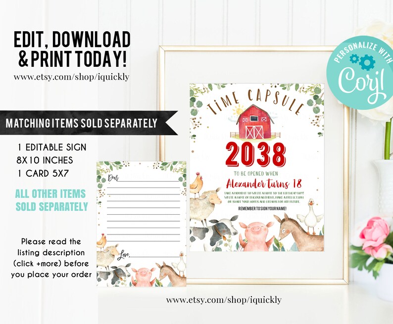 EDITABLE Farm Bottle Label, Water Labels Printable 1st Birthday, Farm ...
