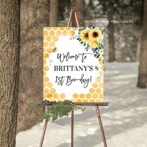 EDITABLE Bee Banner Birthday Honey Bee Party 1st Bunting Banner so ...