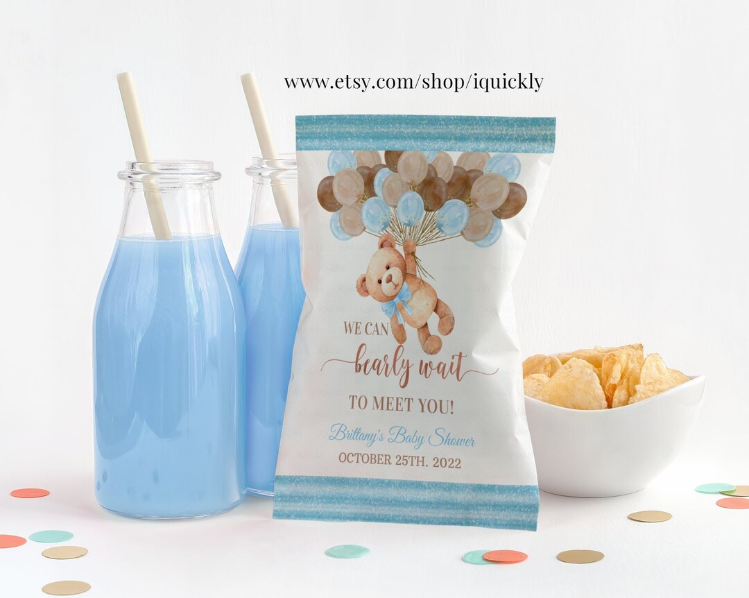 Editable Teddy Bear Chip Bag Label Bear Themed Labels Sized to Print on ...