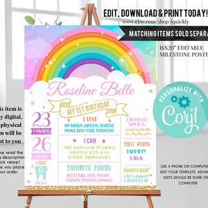 Editable Rainbow Welcome Sign, Rainbow Confetti Party Sign, Party ...