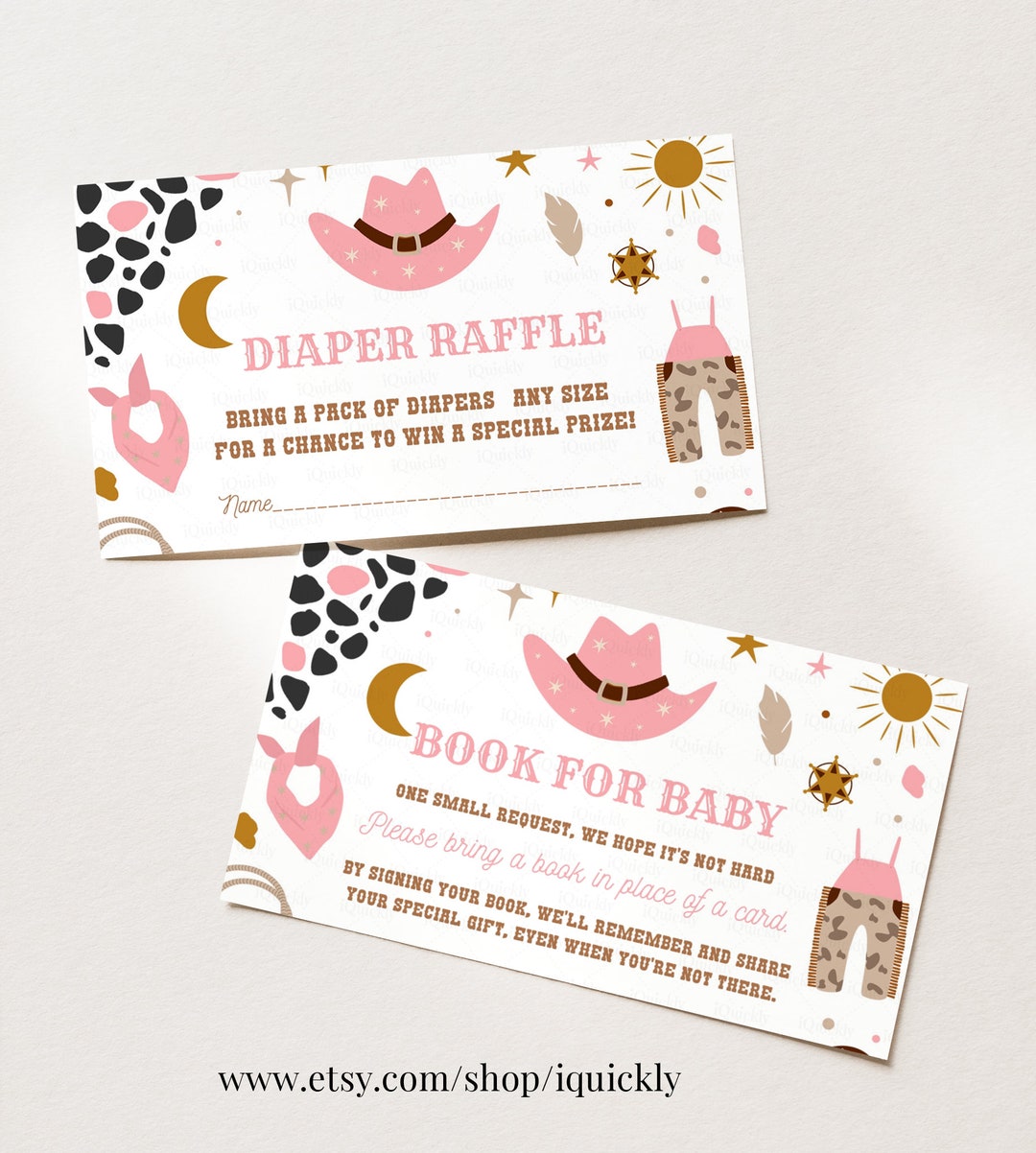 Editable Cowboy Baby Shower Diaper Raffle Book for Baby Wild West ...
