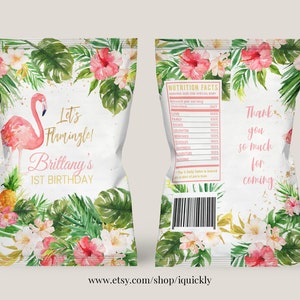 Flamingo Birthday Custom Sign EDITABLE Tropical Party Sign Decorations ...