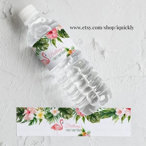 Flamingo Birthday Custom Sign EDITABLE Tropical Party Sign Decorations ...