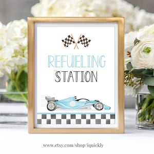 Fueling Station Party Sign Race Car 2nd Birthday Two Fast Table Sign ...