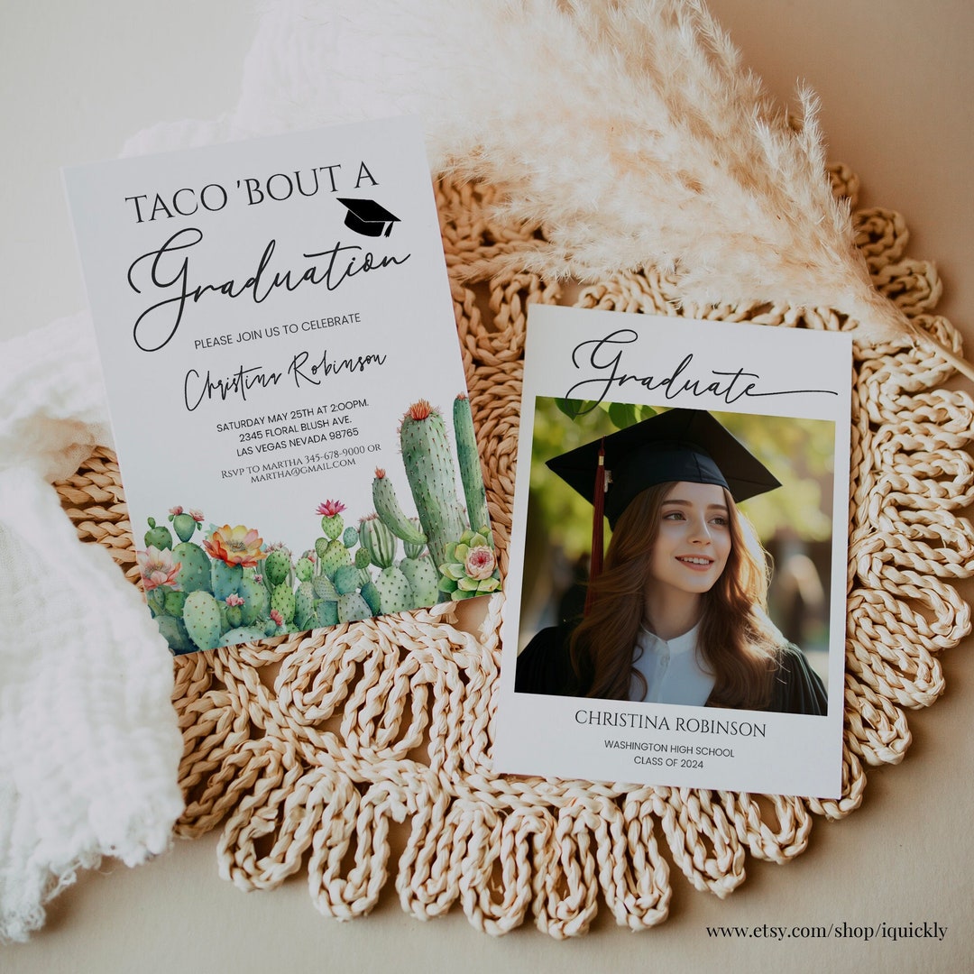 Fiesta Graduation Invitation Editable Graduation Party Invite Grad ...