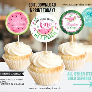 EDITABLE Watermelon Tags Buffet Label Tent Card Food Labels Place Cards ...