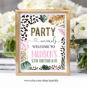 Editable Leopard Print Party Decorations Girl Party Animals Package ...