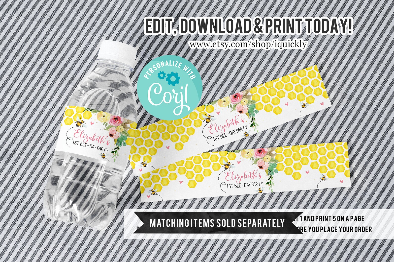 EDITABLE Bee Food Tags Girl Buffet Label Little Honey Bee - Etsy