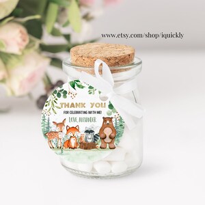 EDITABLE Woodland Party Favors,wild One Favor Tags, Woodland Animals ...