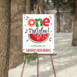 EDITABLE Watermelon Bottle Label, One in a Melon Water Labels Printable ...