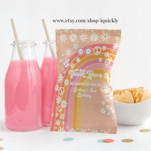 EDITABLE Groovy Birthday Cupcake Toppers Daisy Party Decorations is a ...