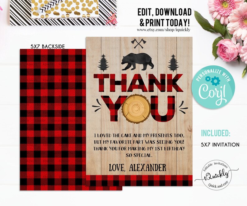 Editable Lumberjack Party Decorations Buffalo Plaid Party - Etsy