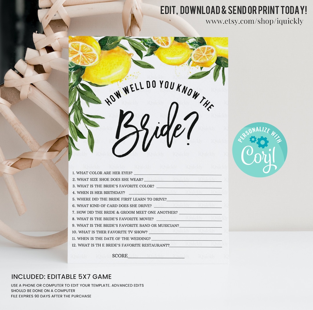 How Well Do You Know the Bride Game, She Found Her Main Squeeze Bridal ...