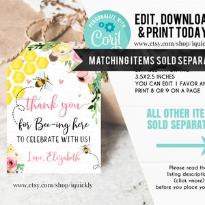 EDITABLE Bee Birthday Party Welcome Sign Our Little Honey Bee Printable ...