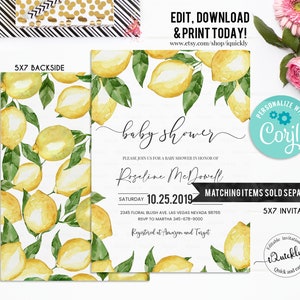 EDITABLE Lemon Favor Tags, Lemonade Thank You Tags, Citrus Gift Tags ...