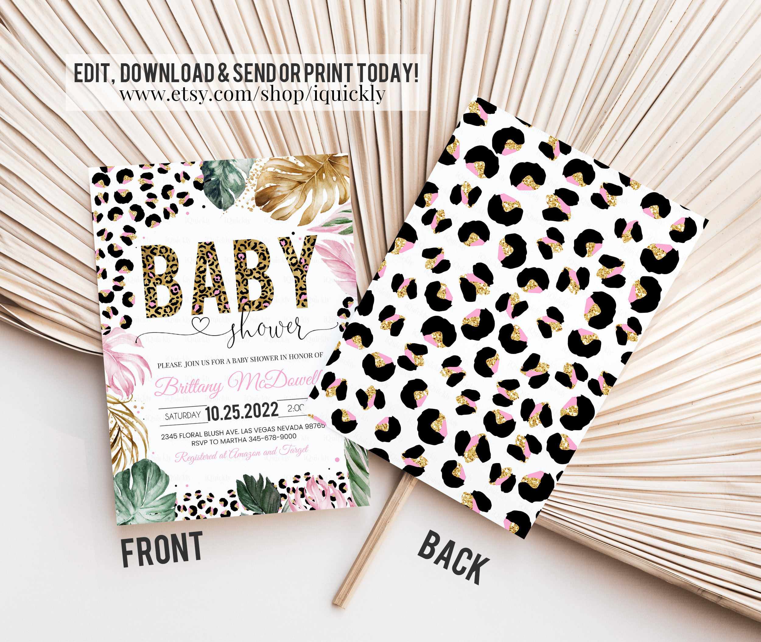 Leopard Print Baby Shower Invitation