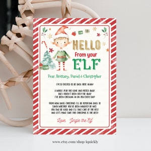 EDITABLE Elf Arrival Letter Welcome Back Letters Return Elves Arrival ...