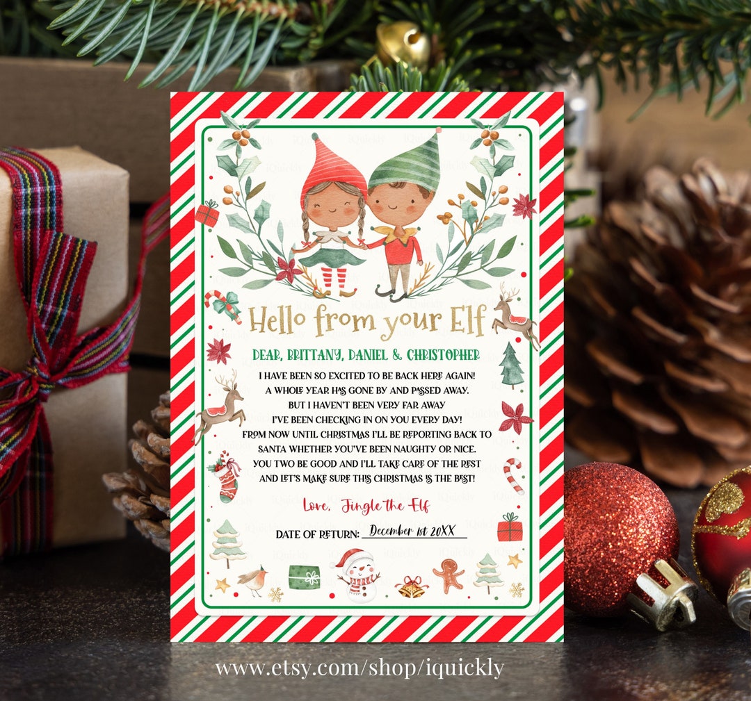 Editable Elf Arrival Letter Return Letter Christmas Elf I'm Back Elf ...