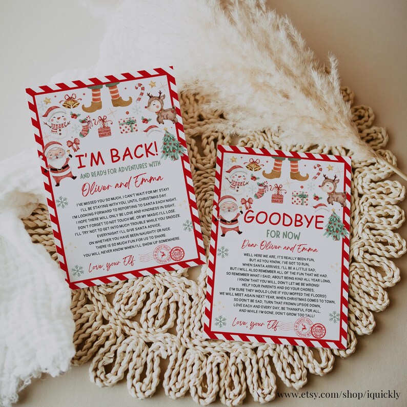 Elf Arrival Letter Departure Letter Printable, Hello and Goodbye Elf ...