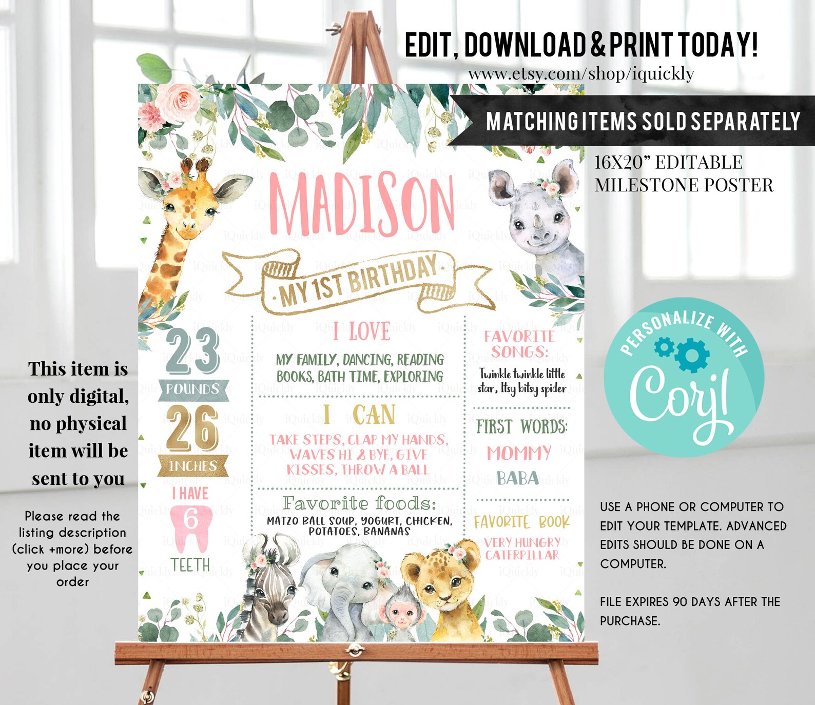 Editable Party Animals Welcome Sign Party Animal Sign Zoo Safari ...