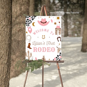 My First Rodeo Birthday Custom Sign Cowboy Girl Party Sign Decorations ...