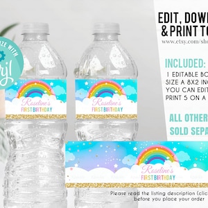 EDITABLE Rainbow Birthday Party Package, Rainbow Confetti Party ...