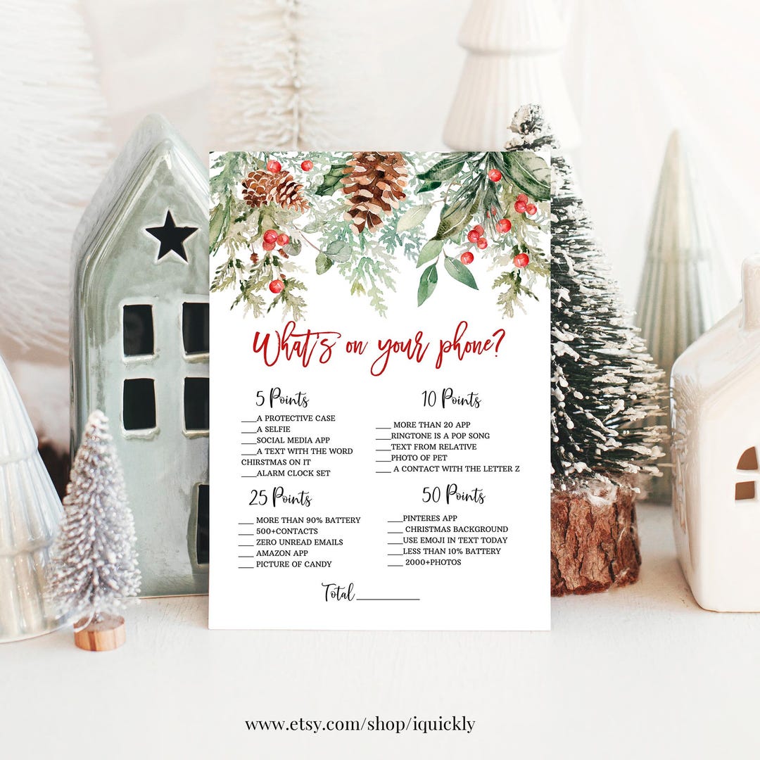 Christmas Whats on Your Phone Game Christmas Party Games Printable ...