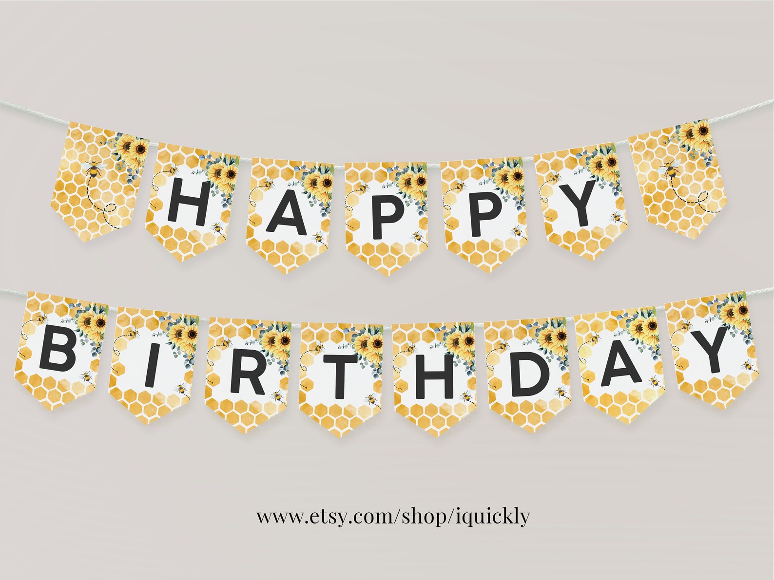 EDITABLE Bee Banner Birthday Honey Bee Party 1st Bunting Banner so ...