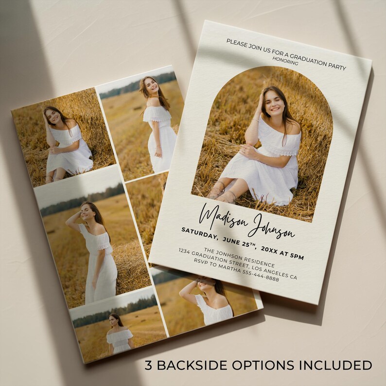 Graduation Announcement Invitation Editable Grad Party Invite Template ...