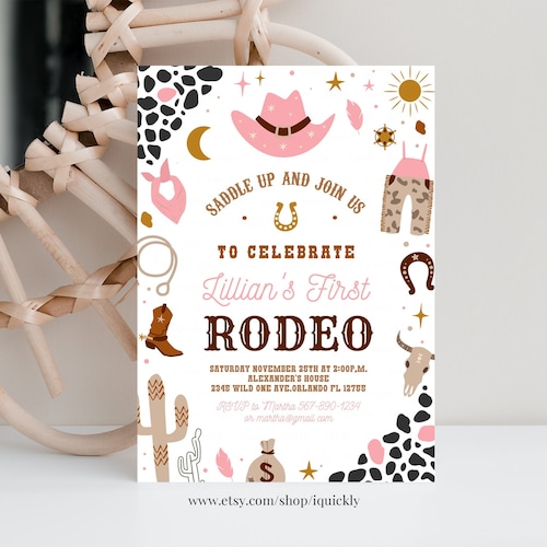 First Rodeo Birthday Invite Instant Download Editable My - Etsy
