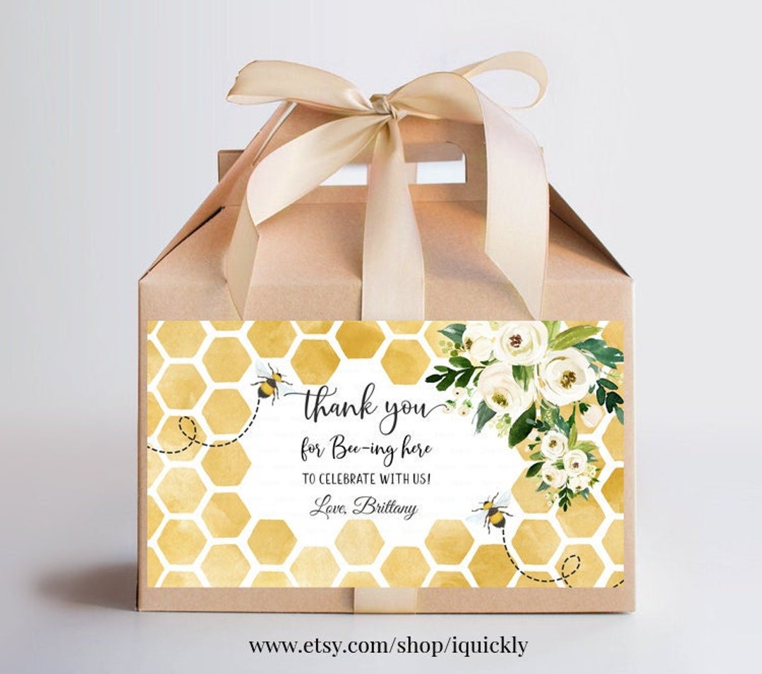 Editable Bee Birthday Party Favor, Box Label Printables Honey Bee Party ...