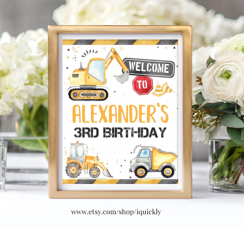 Editable Construction Party Decorations Dump Truck Party - Etsy