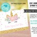 EDITABLE Unicorn Favor Tags Thank You Tags Gift Tags - Etsy