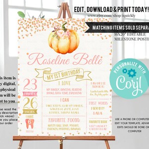 EDITABLE Pumpkin Banner, Birthday Banner, Little Pumpkin Printable 1st ...