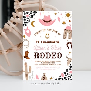 Editable My First Rodeo Party Decorations Cowboy Package Birthday Wild ...