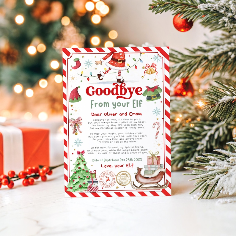 Elf Goodbye Letter, Editable Elf Departure Letter, Christmas Elf ...
