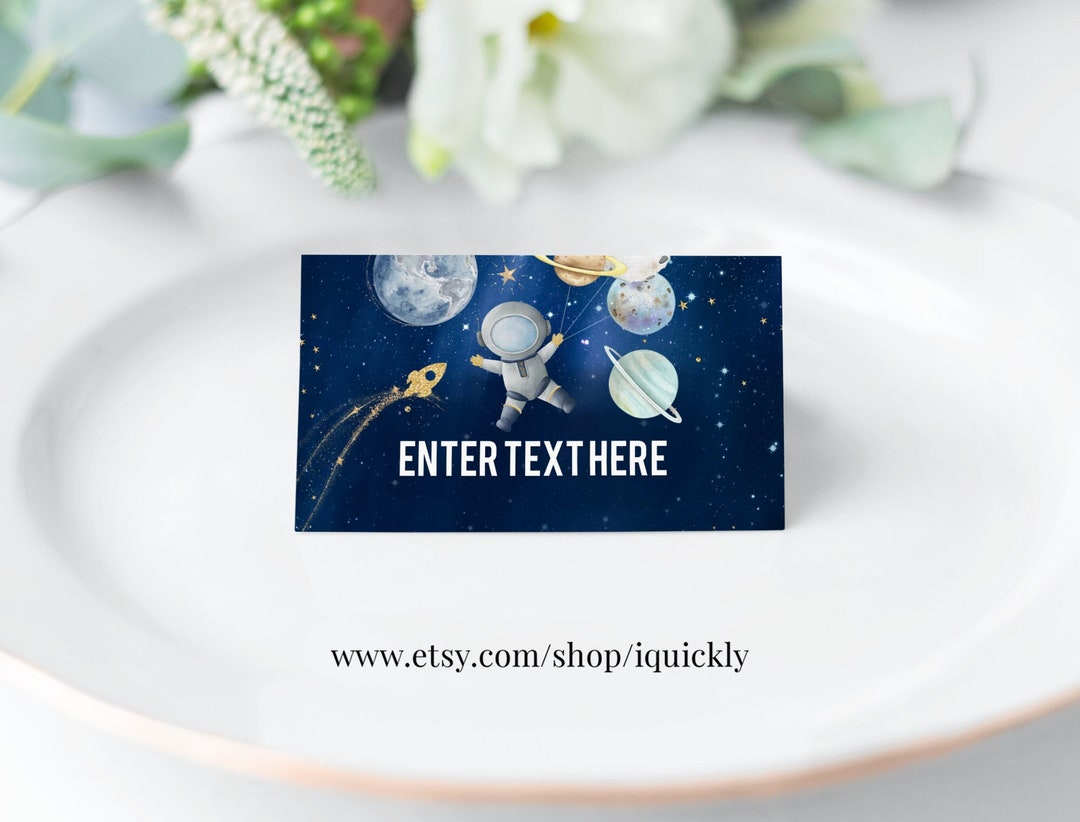 Editable Food Labels Outer Space Birthday Galaxy Food Labels Place Card ...