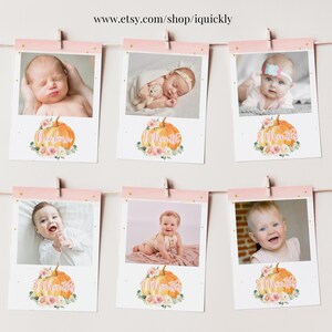 EDITABLE Pumpkin Time Capsule Sign and Card Floral Pink Girl Pumpkin ...