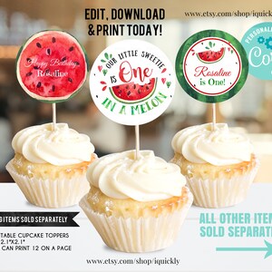 EDITABLE Watermelon Food Tags, Red Buffet Label Tent Card Food Labels ...