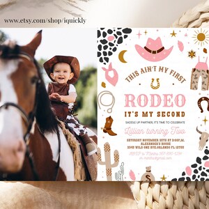 Editable My Second Rodeo Invitation Cowgirl Birthday Invite Wild West ...