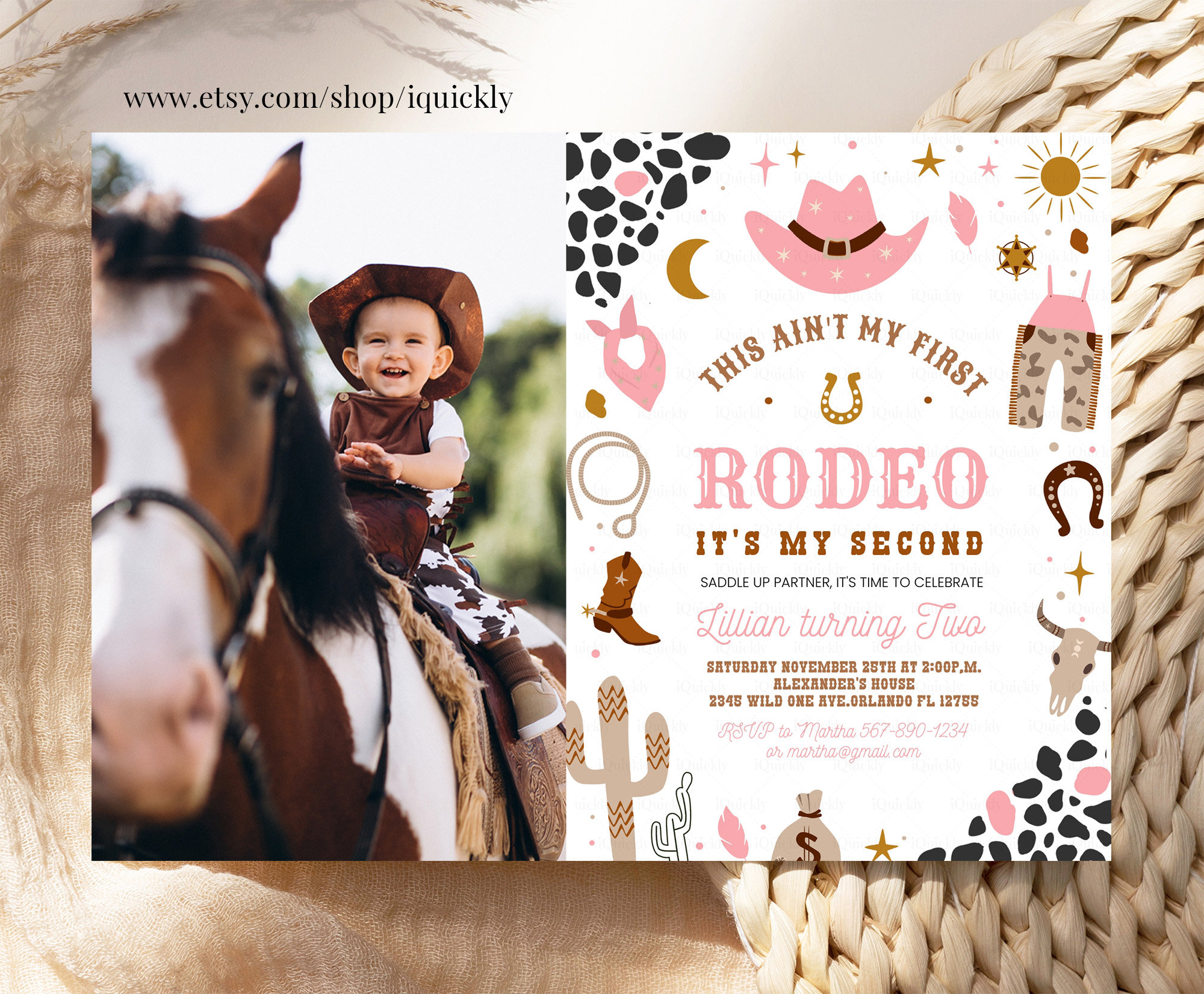 Editable My Second Rodeo Invitation Cowgirl Birthday Invite - Etsy