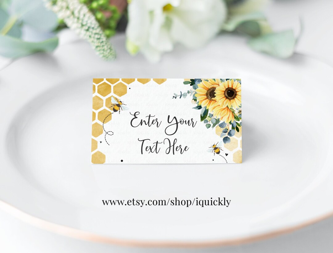 EDITABLE Bee Food Tags Honey Bee Party Buffet Label Sweet to Bee One ...