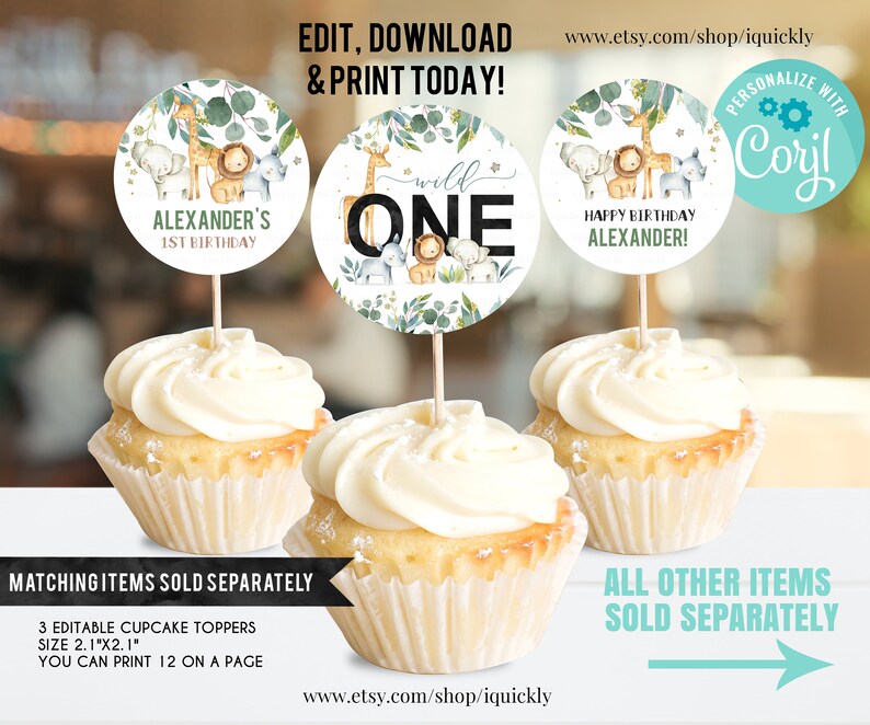 EDITABLE Safari Time Capsule and Matching Note Cards Jungle - Etsy