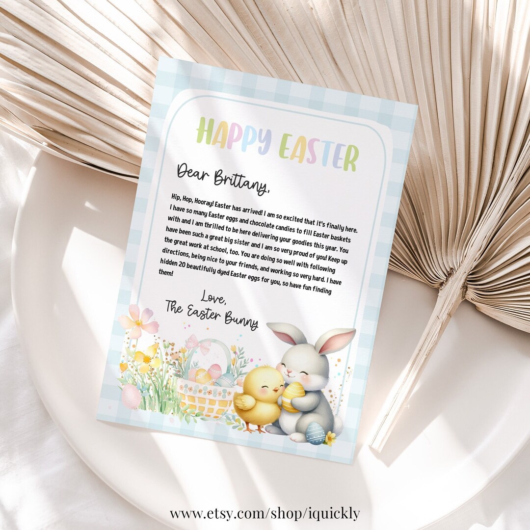 Letter From the Easter Bunny Editable Easter Letter Basket Personalized ...
