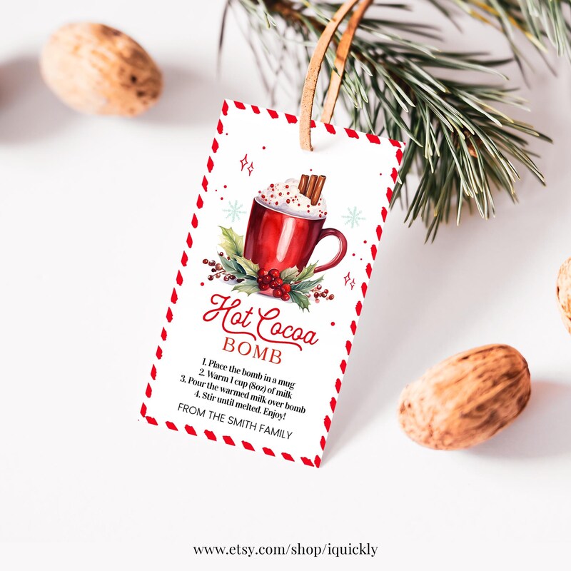 Hot Cocoa Bomb Tag - Etsy
