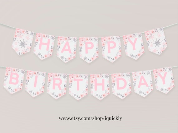 EDITABLE Winter Onederland Banner Birthday Banner Snowflake Printable ...