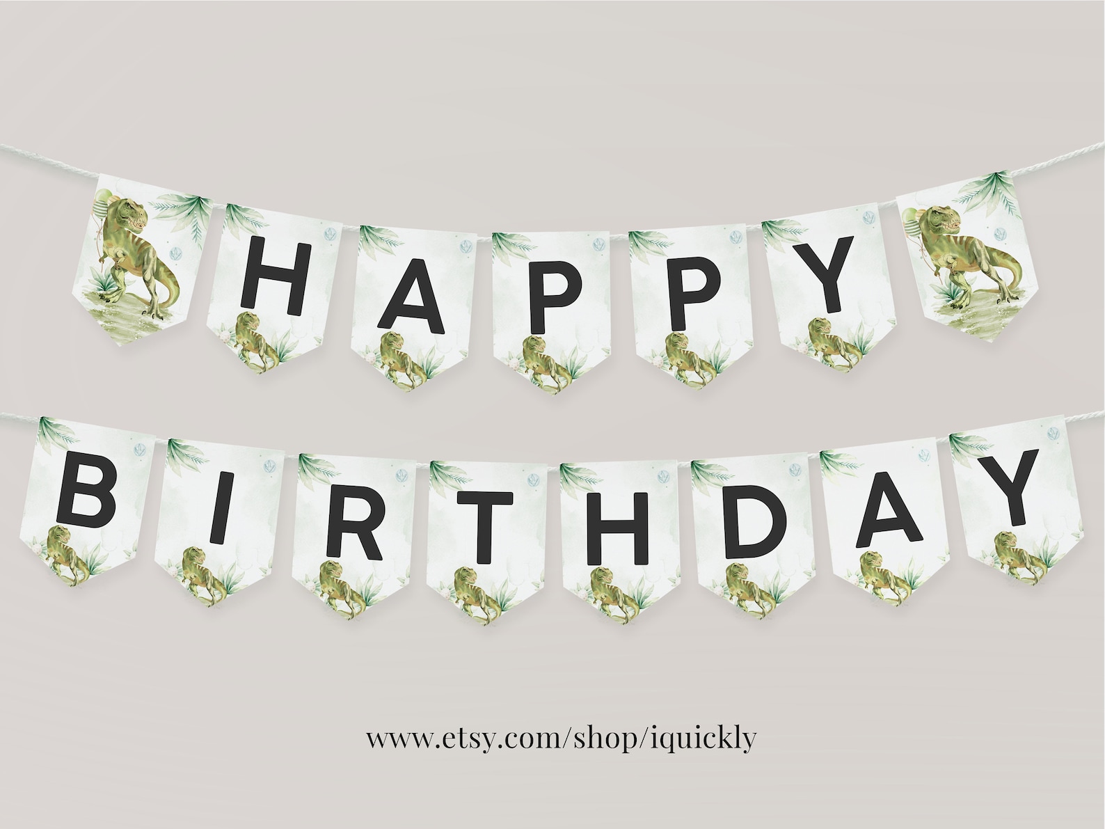 EDITABLE Three Rex Banner Birthday Banner Dinosaur Printable - Etsy