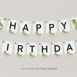 EDITABLE Three Rex Banner Birthday Banner Dinosaur Printable 1st ...