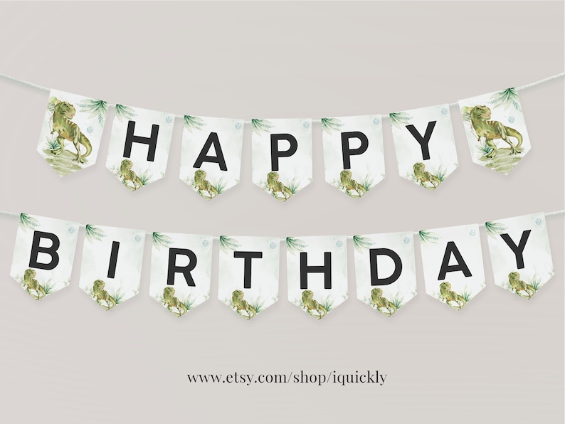 EDITABLE Three Rex Banner Birthday Banner Dinosaur Printable - Etsy